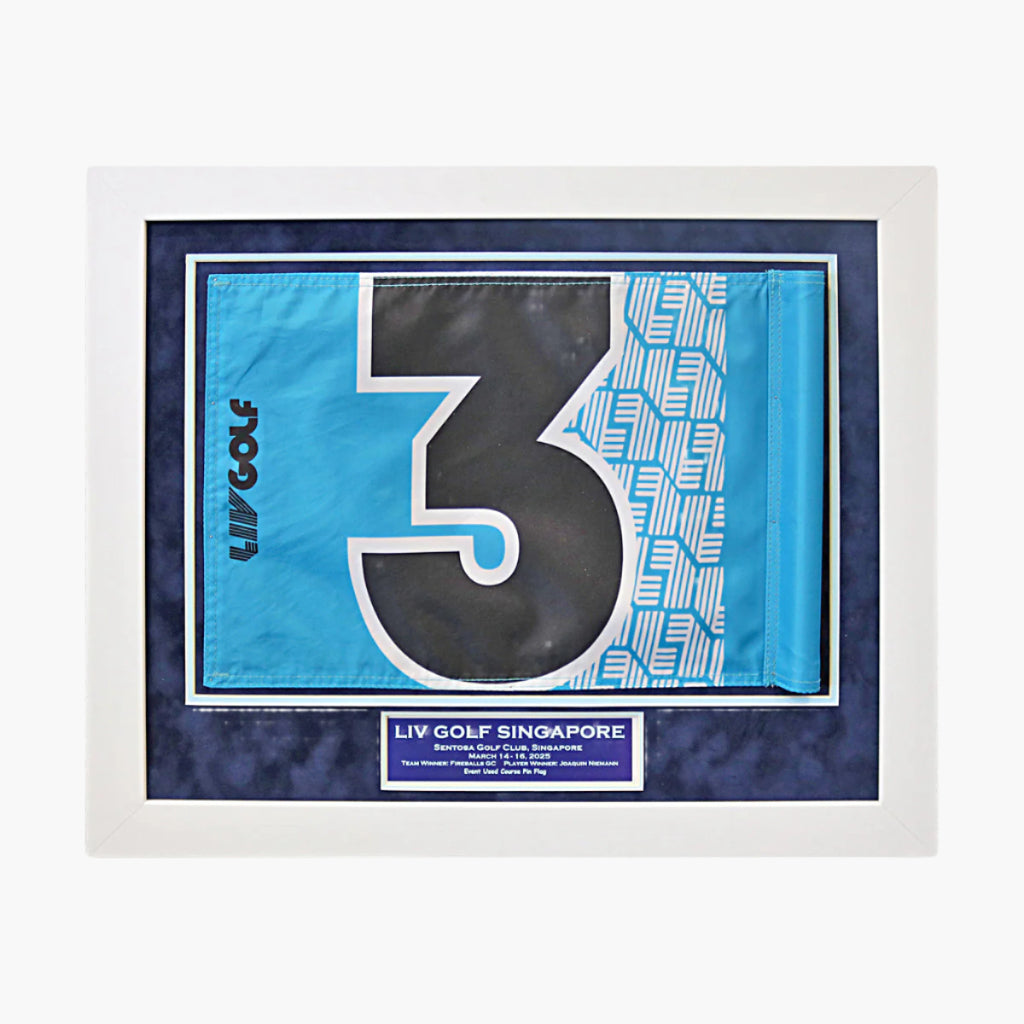 LIV Golf Singapore Event Used Course Hole #3 Framed Pin Flag